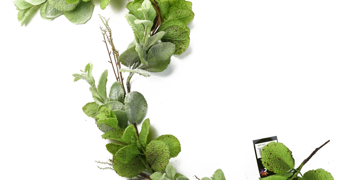 125cm Artificial Hanging Trailing Mint Leaf Garland Plant - Leaf Design ...