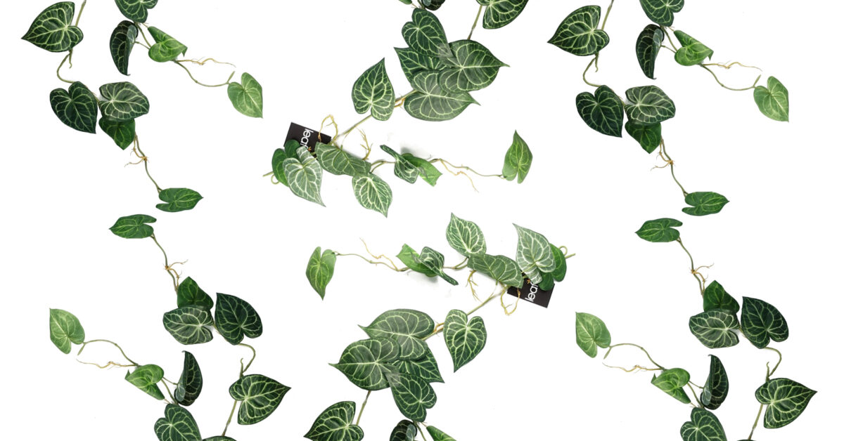 6 x 100cm Artificial Hanging Trailing Rounded Ivy Plant - Leaf Design ...