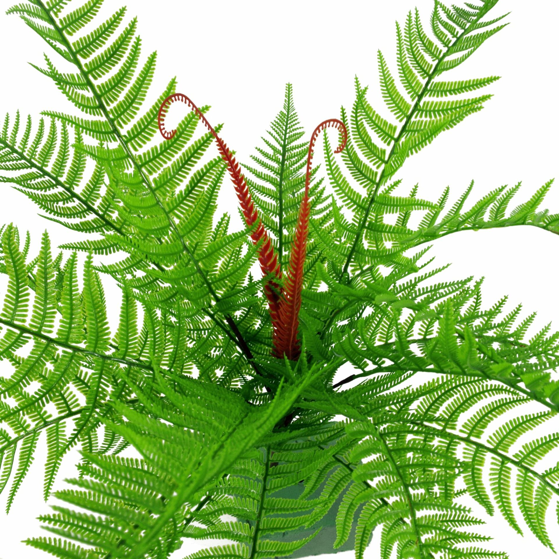 6 x 60cm Artificial Bushy Dixie Wood Fern Dark Green Plant - Leaf ...