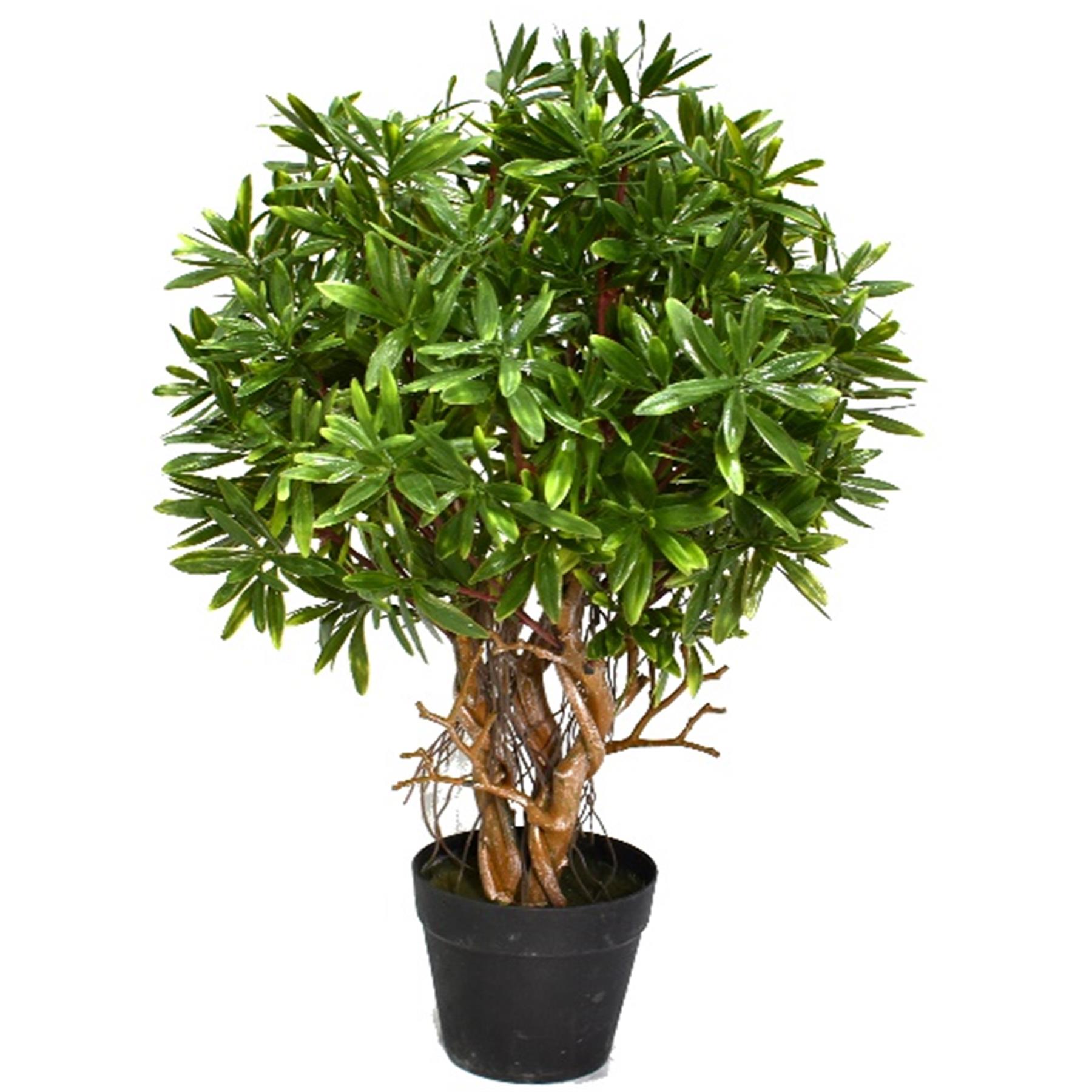 45cm Fire Retardant Mini Ficus Topiary Ball Plant - Leaf Design Wholesale